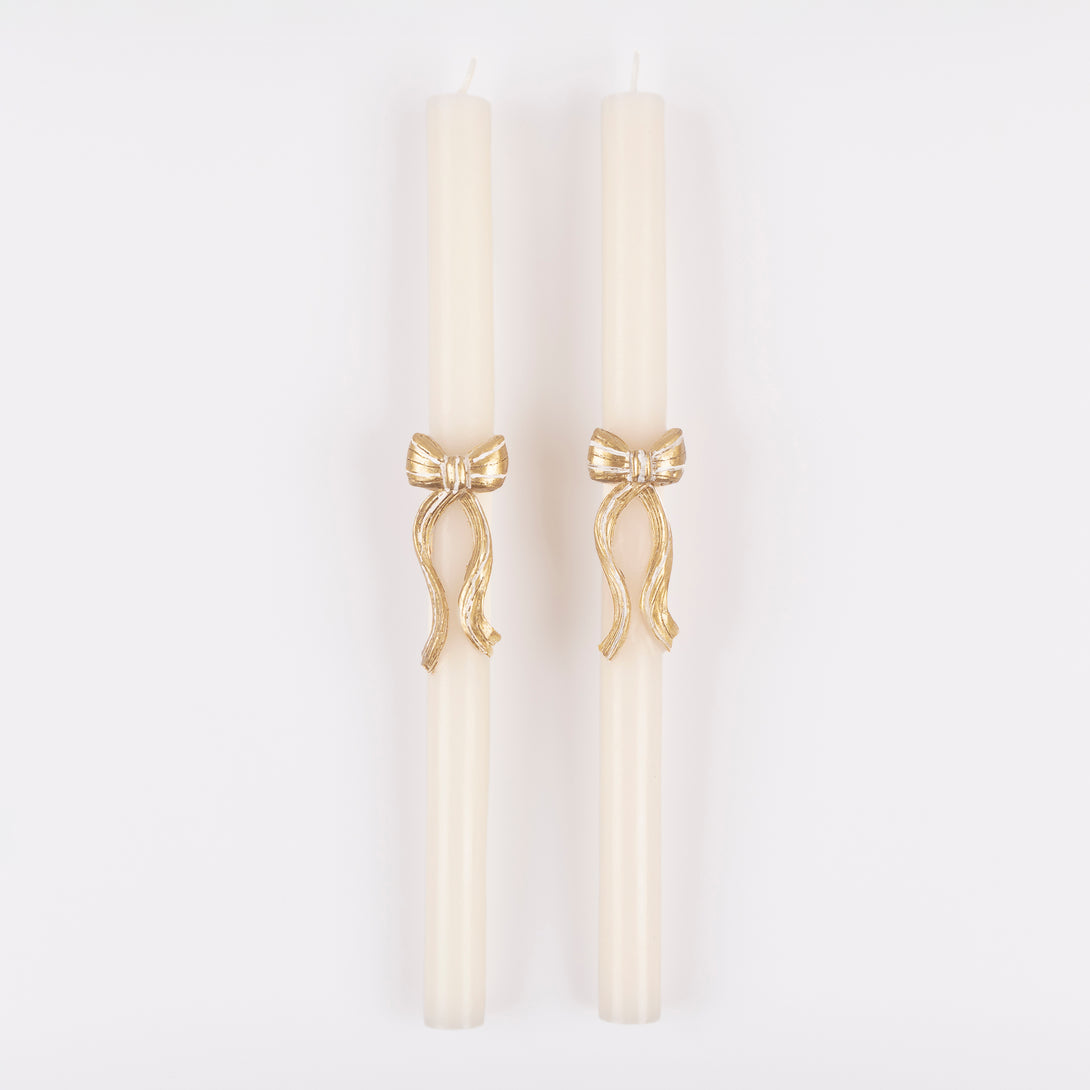 Gold Bow Table Christmas Candles – Meri Meri UK